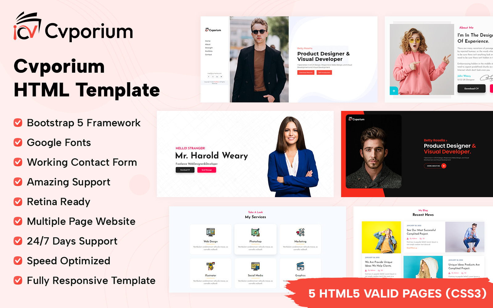 Cvporium Responsive HTML Website Template - TemplateMonster