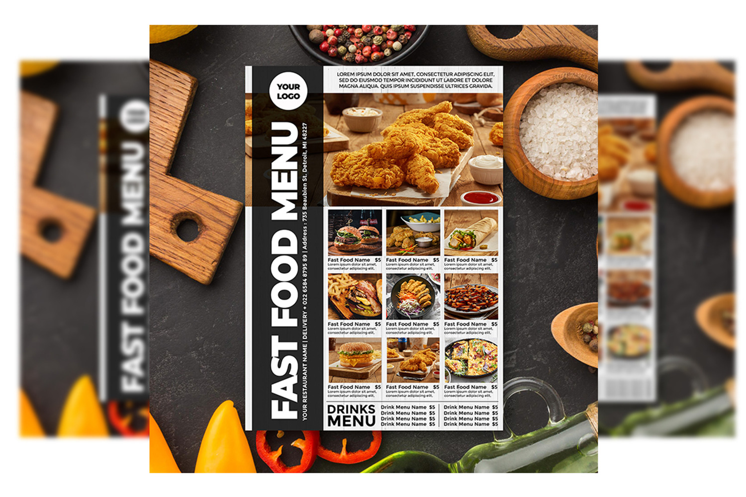 Menu del ristorante - Modello di volantino n. 16