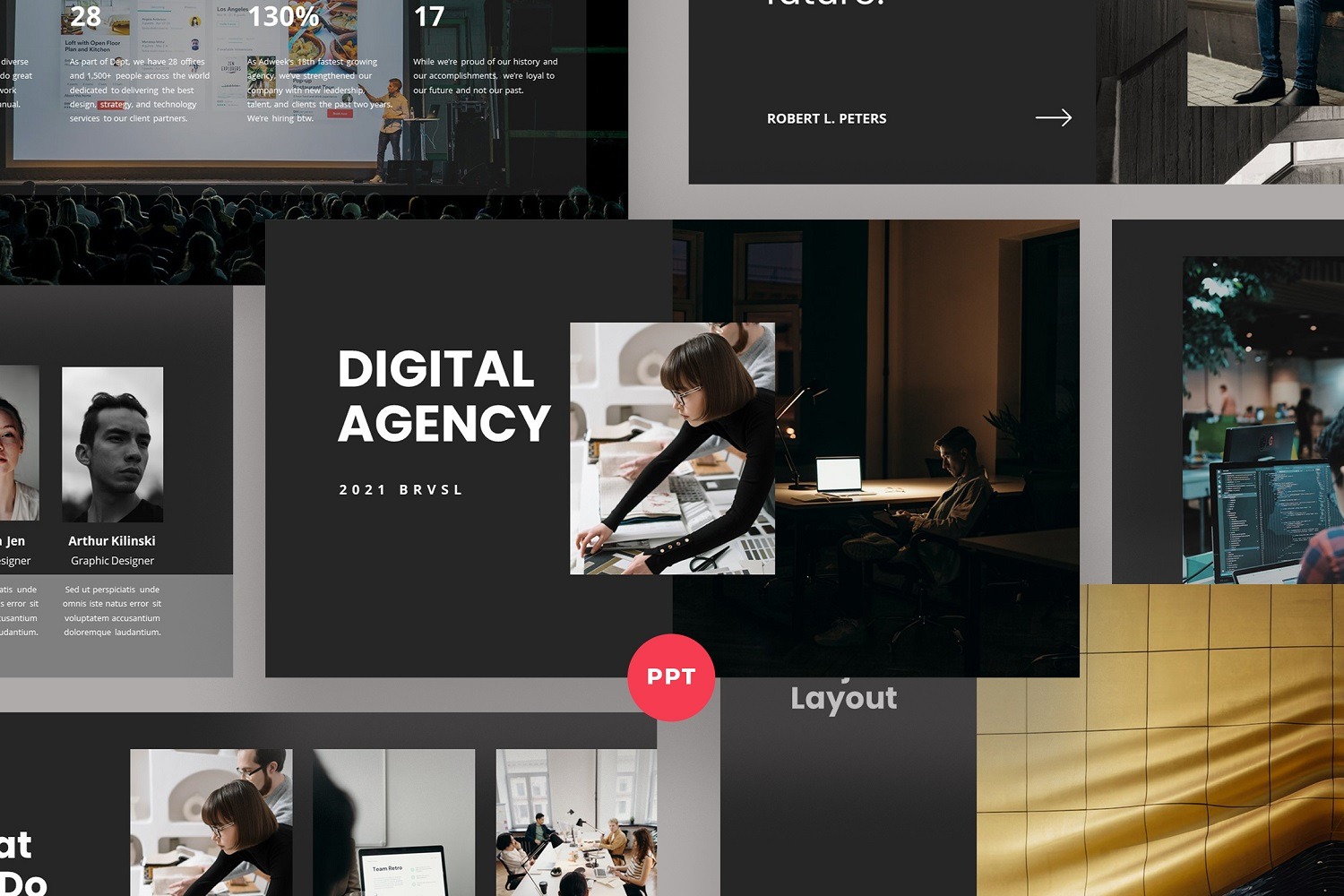 Agency Business PowerPoint Template #297972 - TemplateMonster