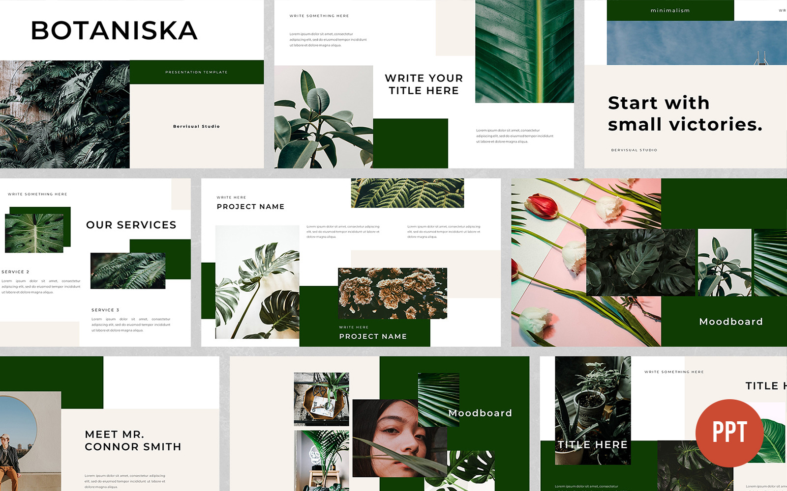 Plantilla de PowerPoint estilo revista - TemplateMonster