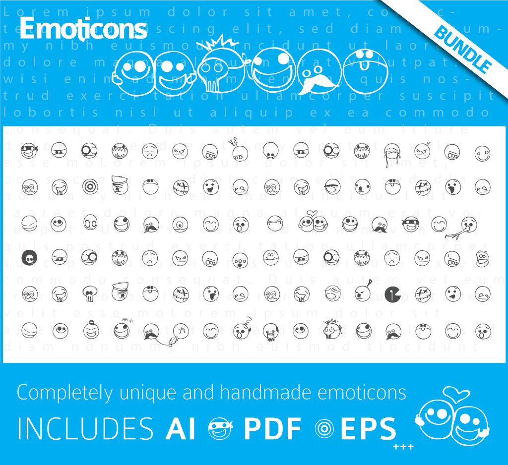 Emoticon Bundle - Handmade and Unique - TemplateMonster