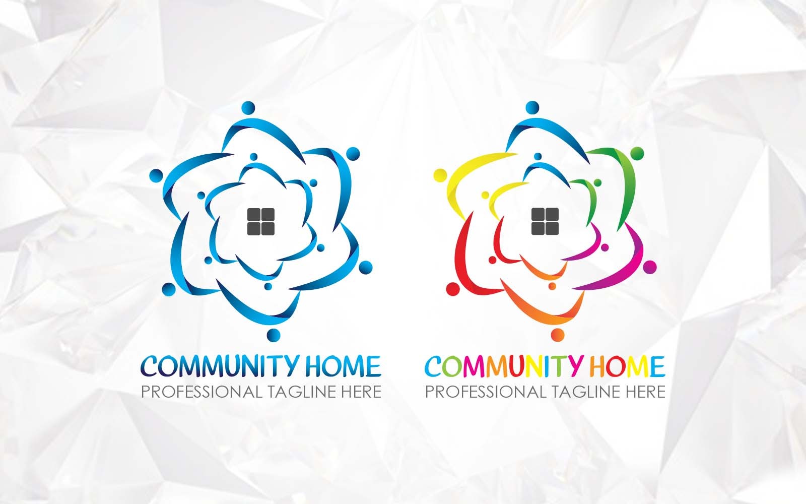 Colorful Community Home Logo Design - Brand Identity