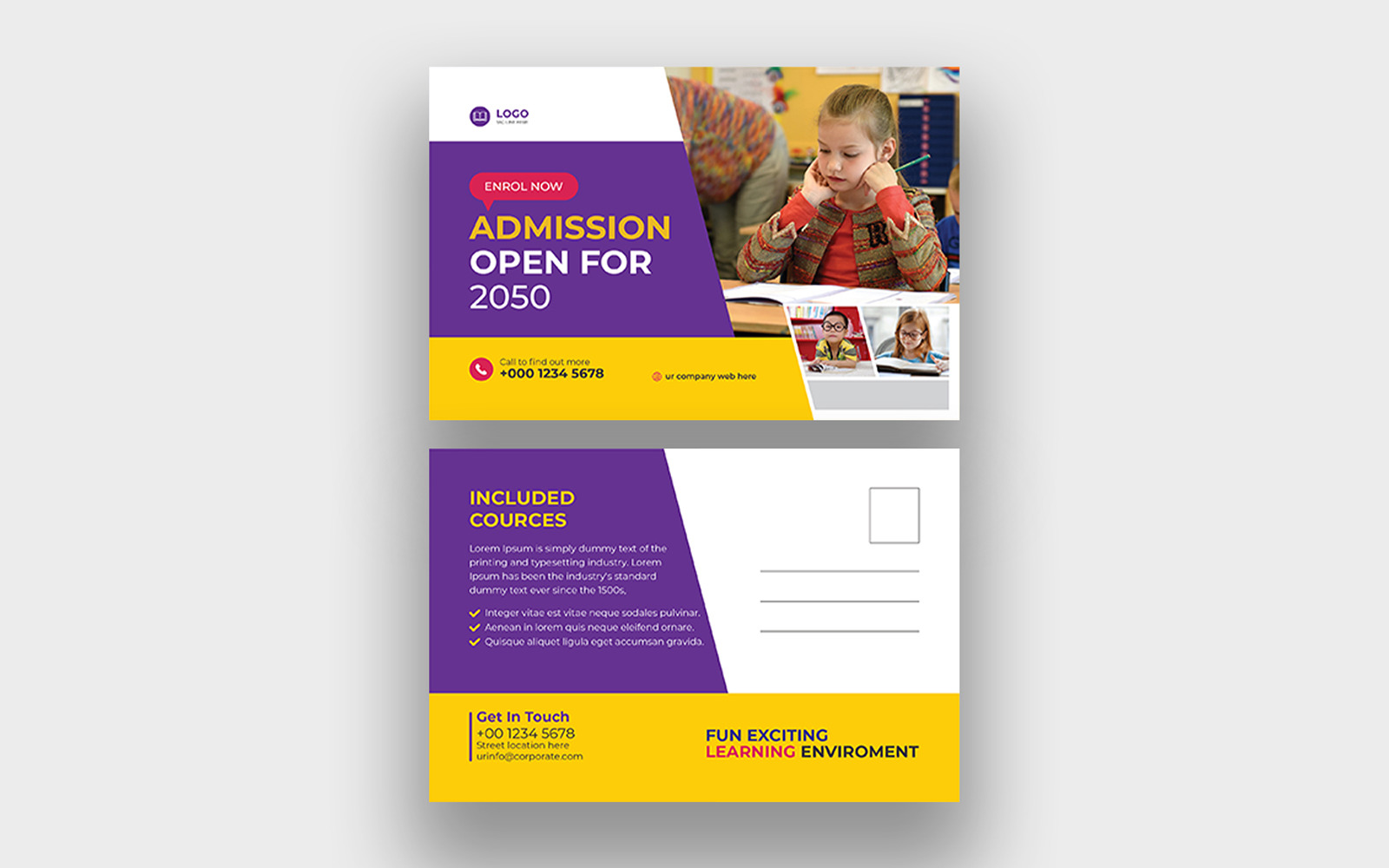 Back to school postcard template #298309 - TemplateMonster