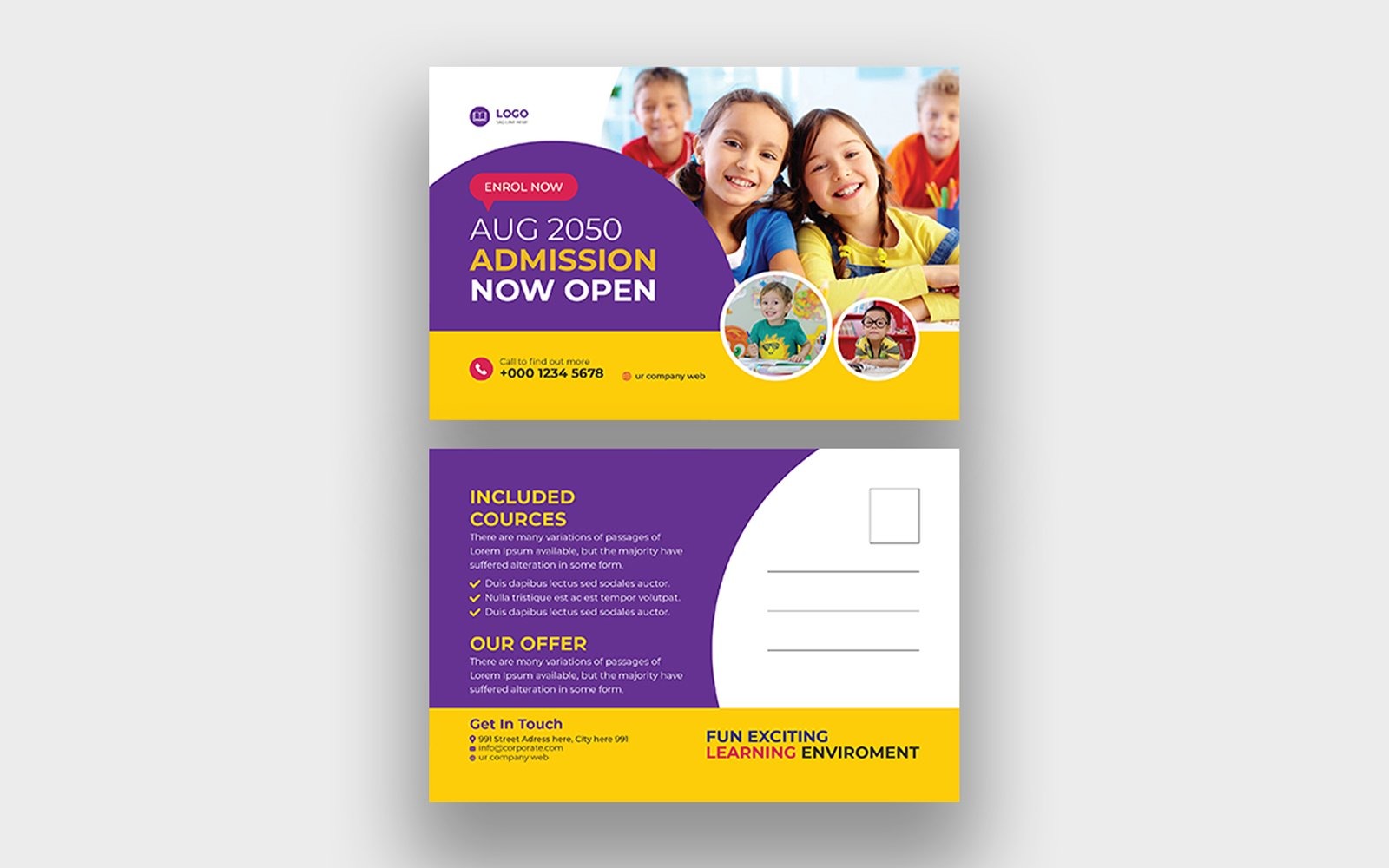 Junior School Education Admission Eddm Postcard