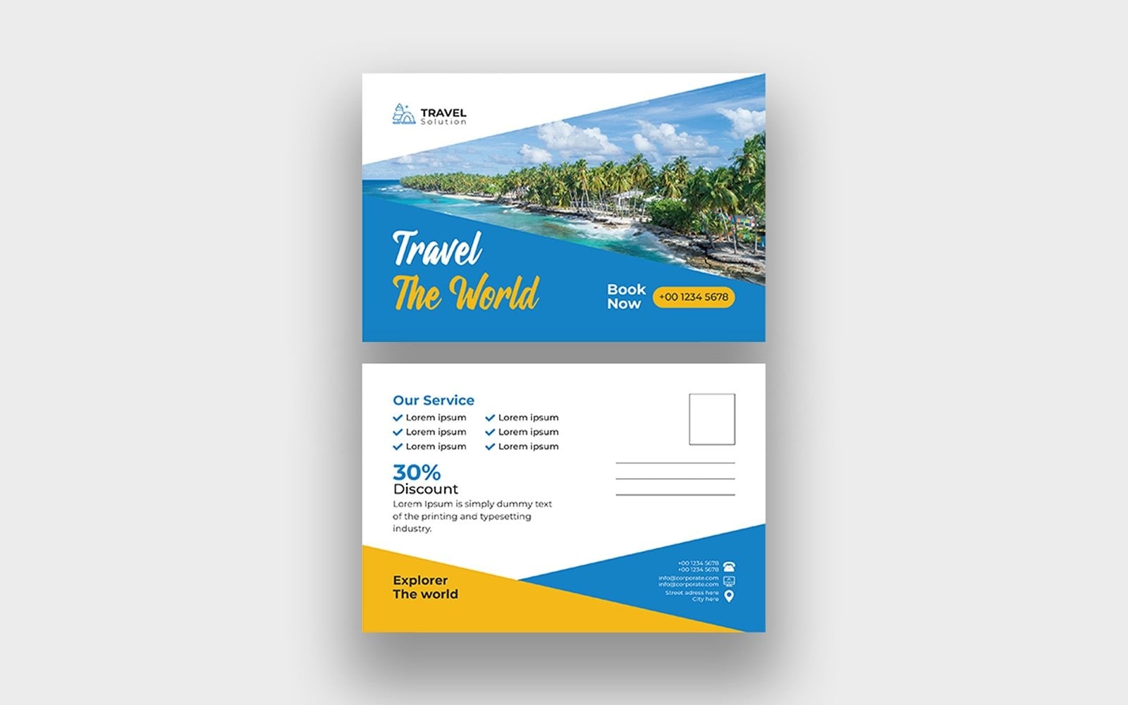 Tour Travel Postcard Design #298349 - TemplateMonster