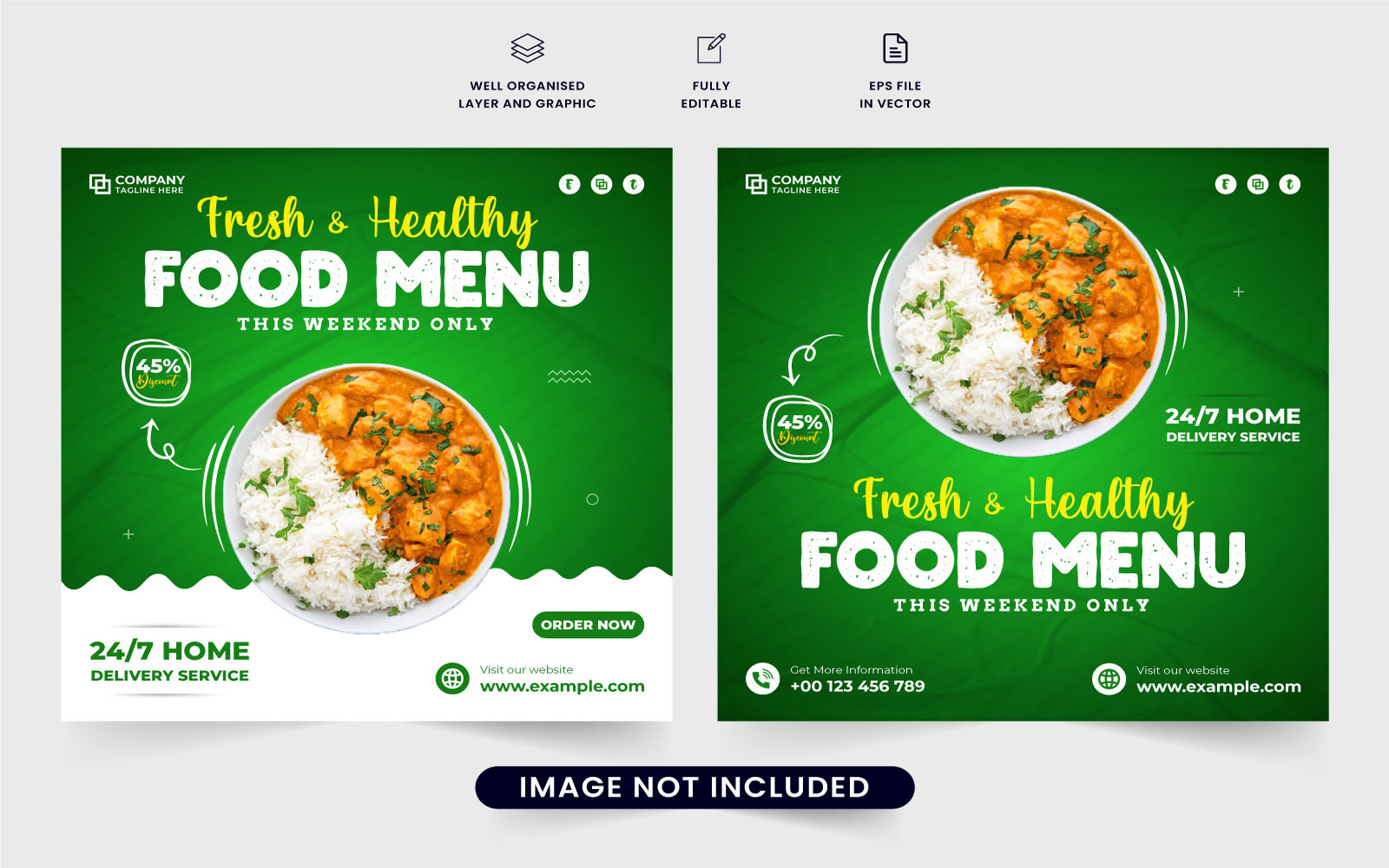Healthy food menu poster design vector - TemplateMonster
