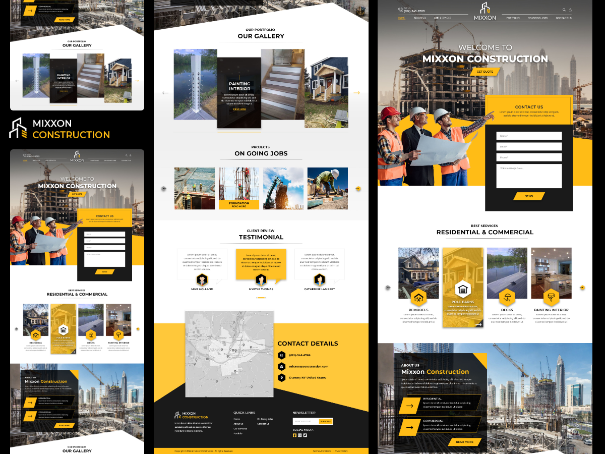 Mixxon Construction UI Adobe Photoshop PSD - TemplateMonster