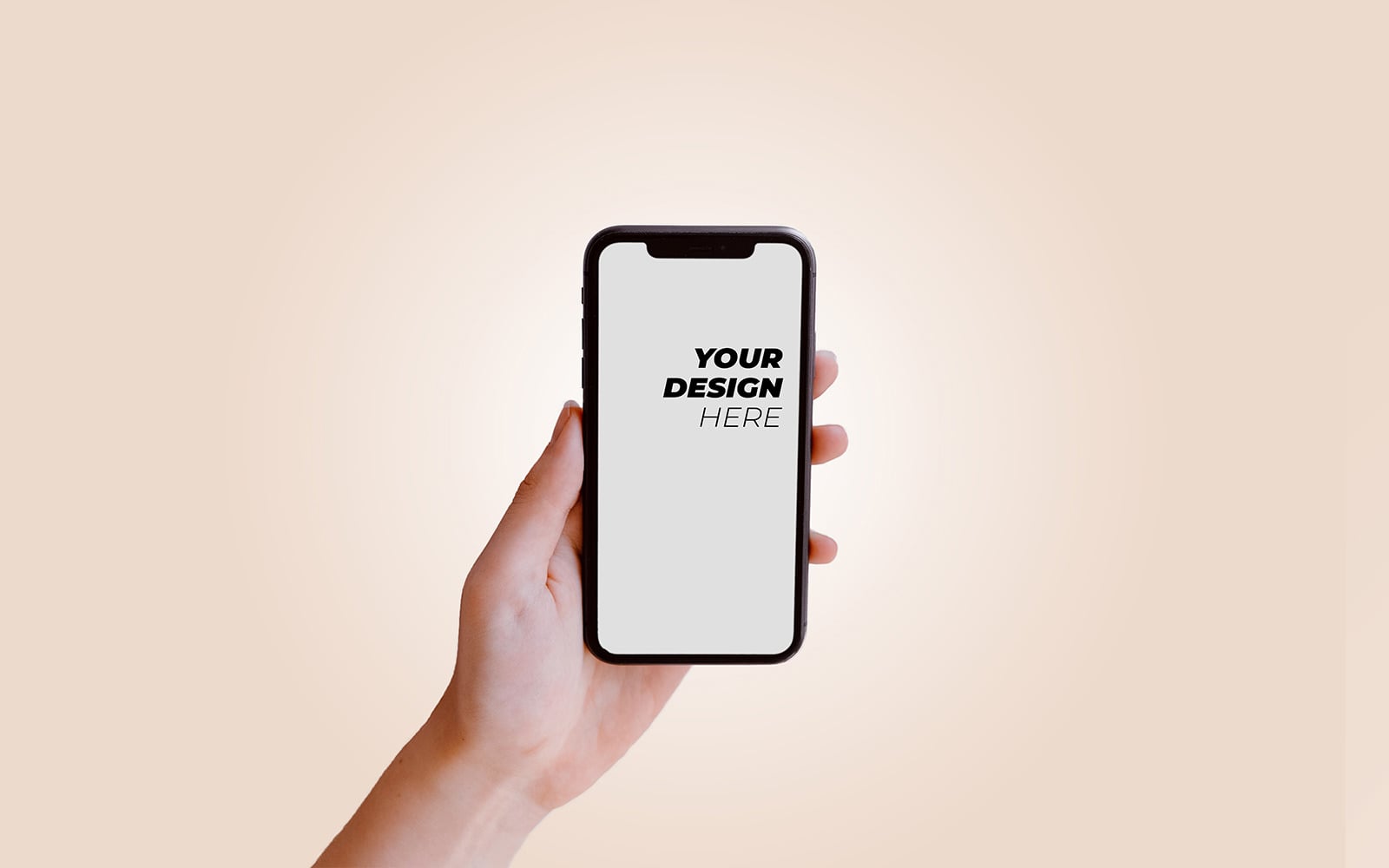 Hand Holding iPhone Mockup PSD Template - TemplateMonster