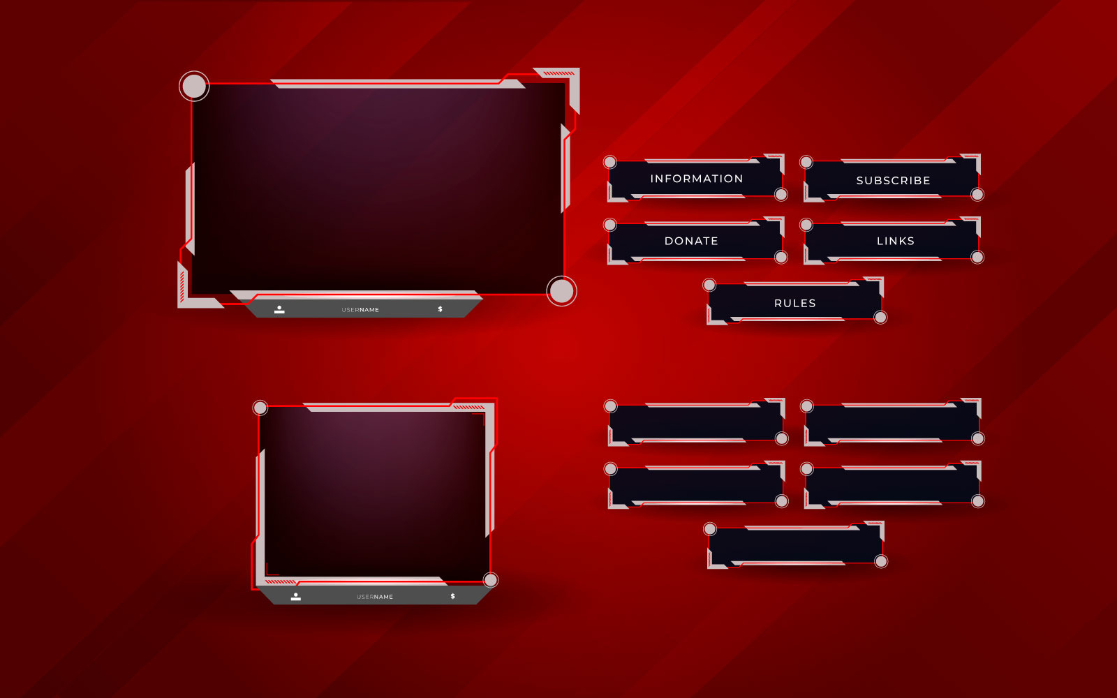 Twitch stream overlay package design including facecam overlay, offline ...
