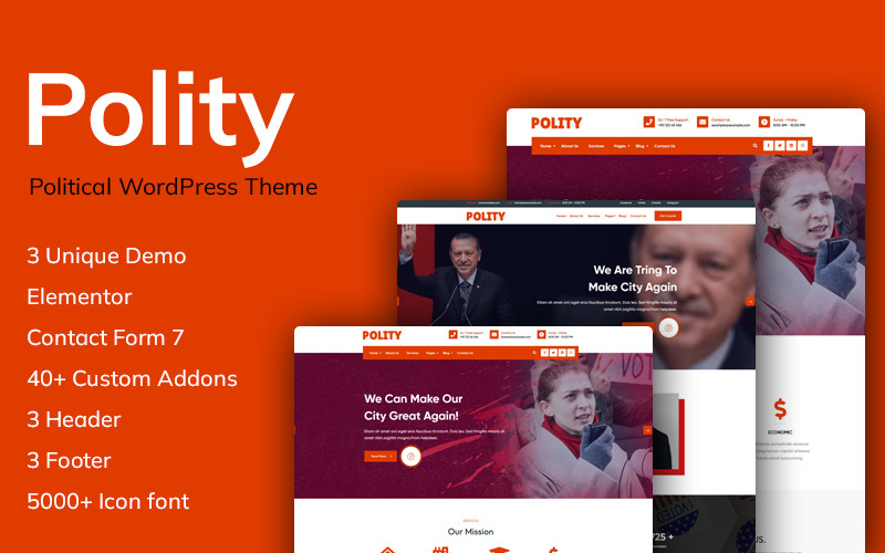Polity - Political WordPress Theme #298879 - TemplateMonster