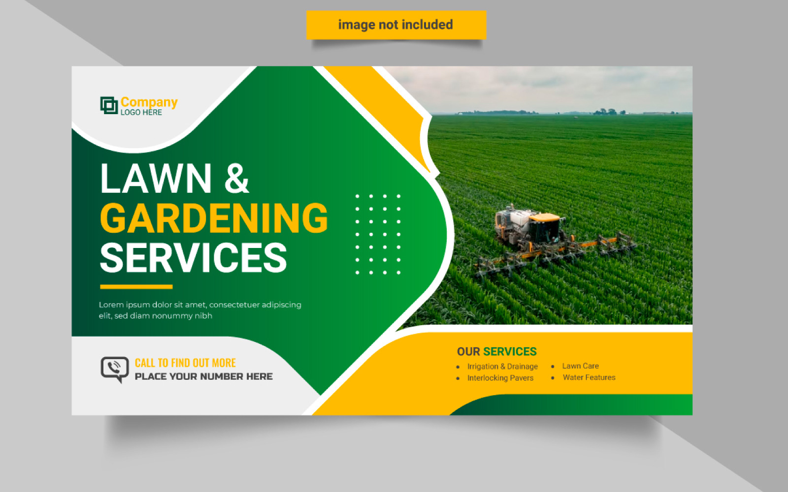 Agro farm and landscaping business web banner design idea