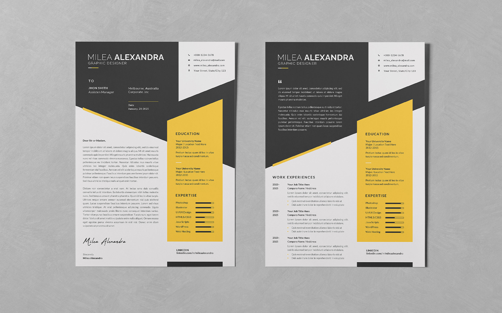Resume/CV PSD Design Templates Vol 124 - TemplateMonster