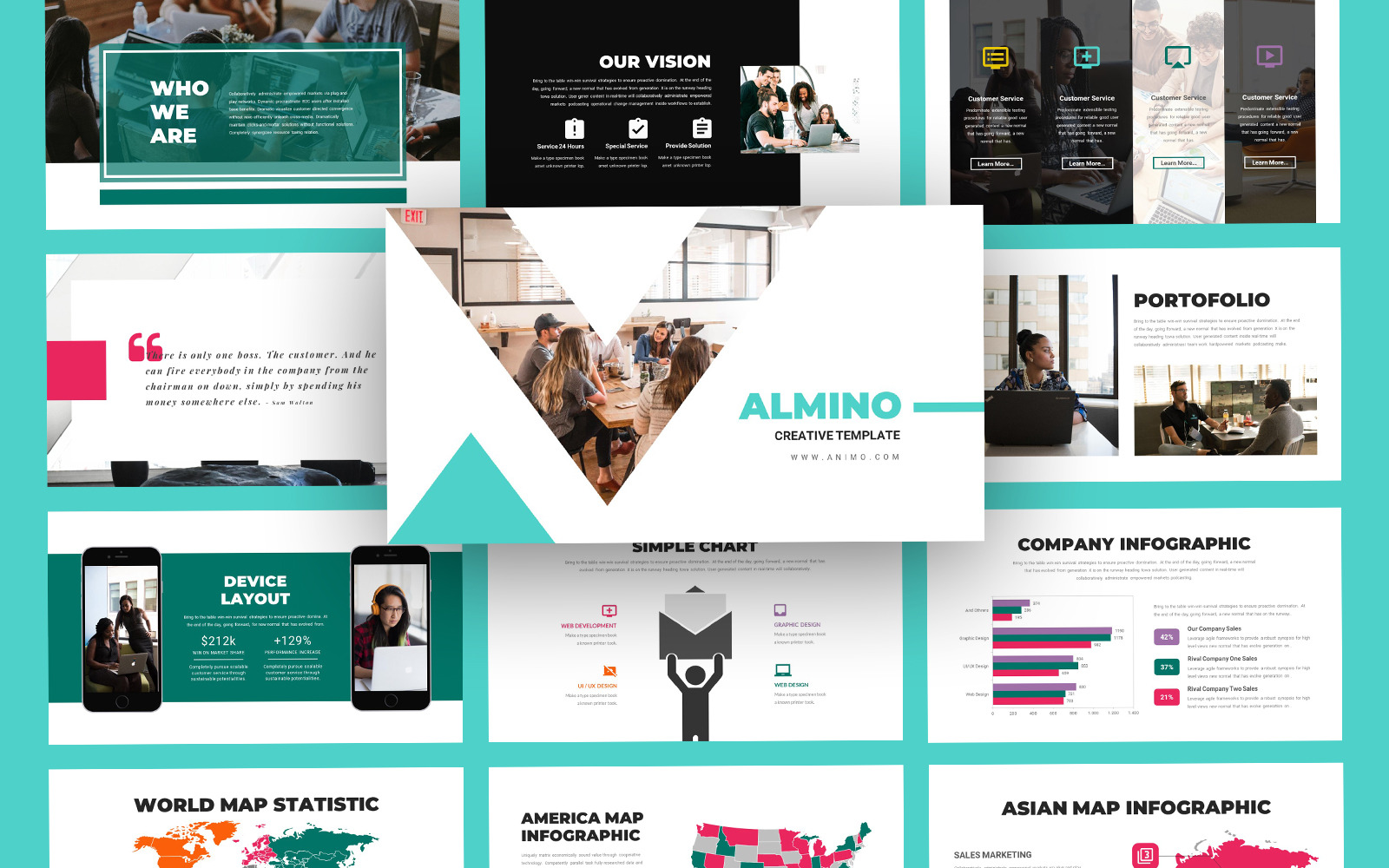 Almino Business PowerPoint Template #300140 - TemplateMonster