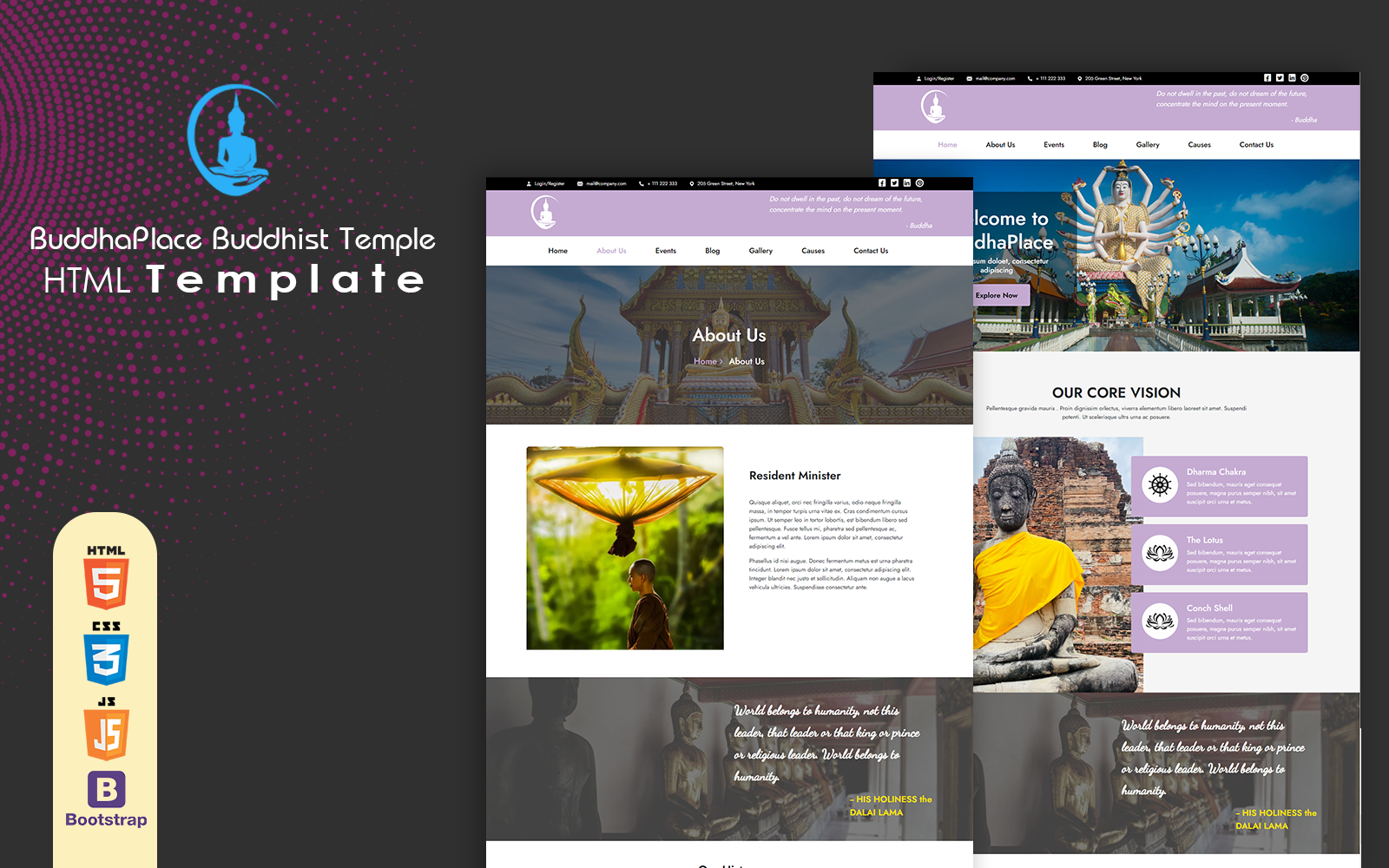 BuddhaPlace Buddhist Temple HTML Template - TemplateMonster