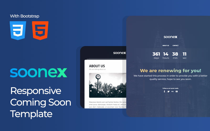 Soonex - Coming Soon Template #300271 - TemplateMonster