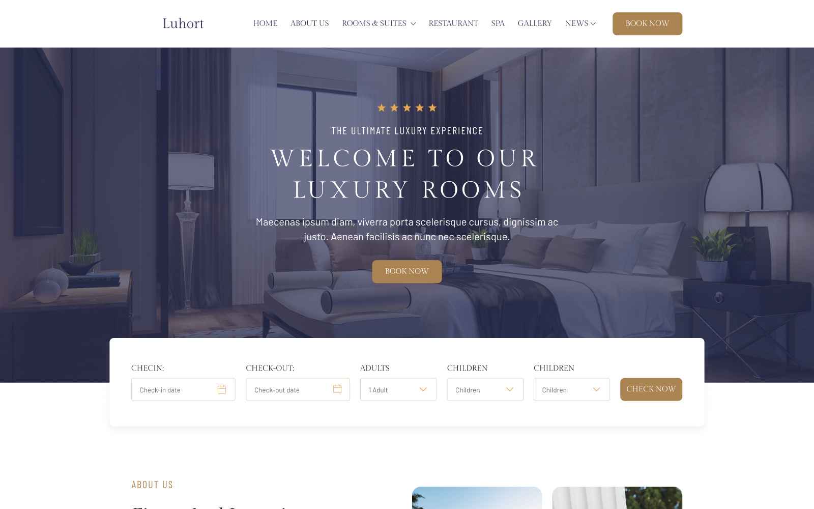 Luhort - Luxury Hotel HTML5 Template - TemplateMonster