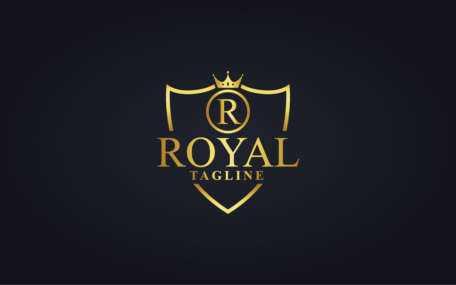 Royal Letter R Concept Design With Crown Shape Logo Template