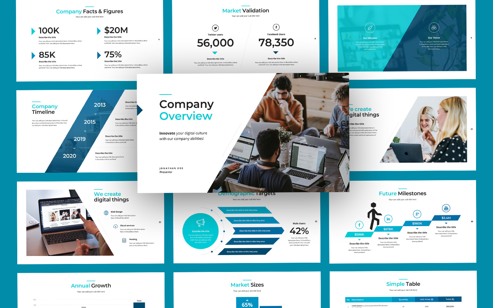 Viewie Company Overview PowerPoint Template - TemplateMonster