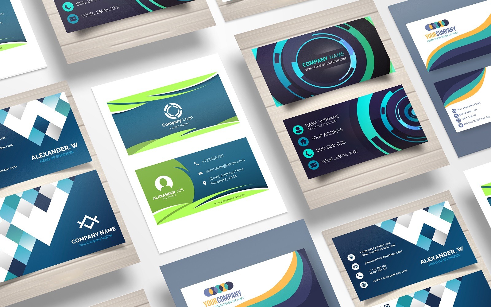 Creative Business Card Template - Business Card Design Pack | Visiting ...