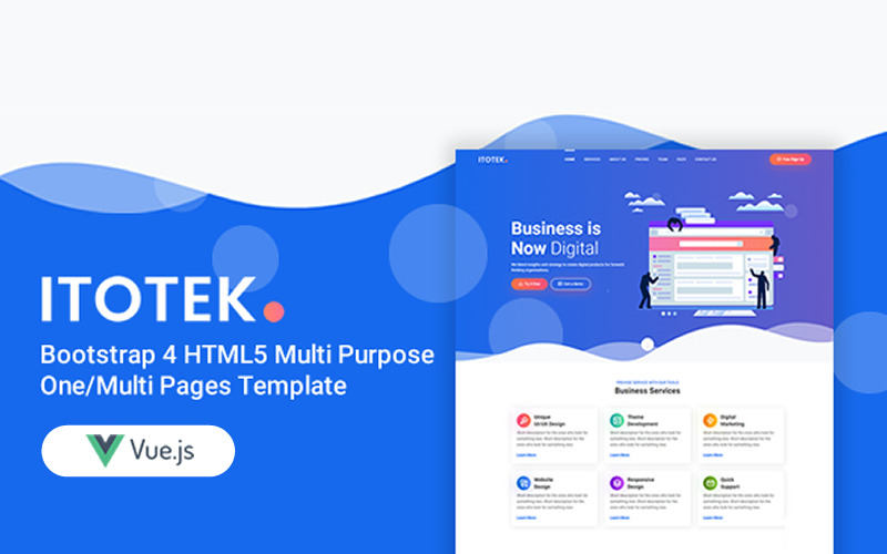 Itotek | Bootstrap 4 Vue Js Multi Purpose Multi Pages Template