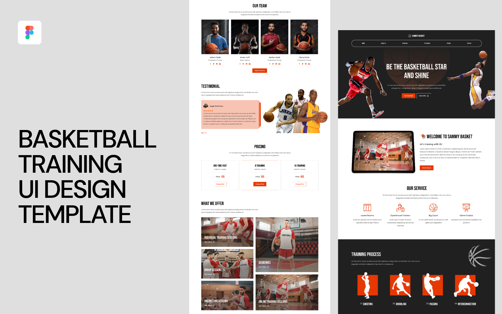 Basketball Training UI Design Template - TemplateMonster