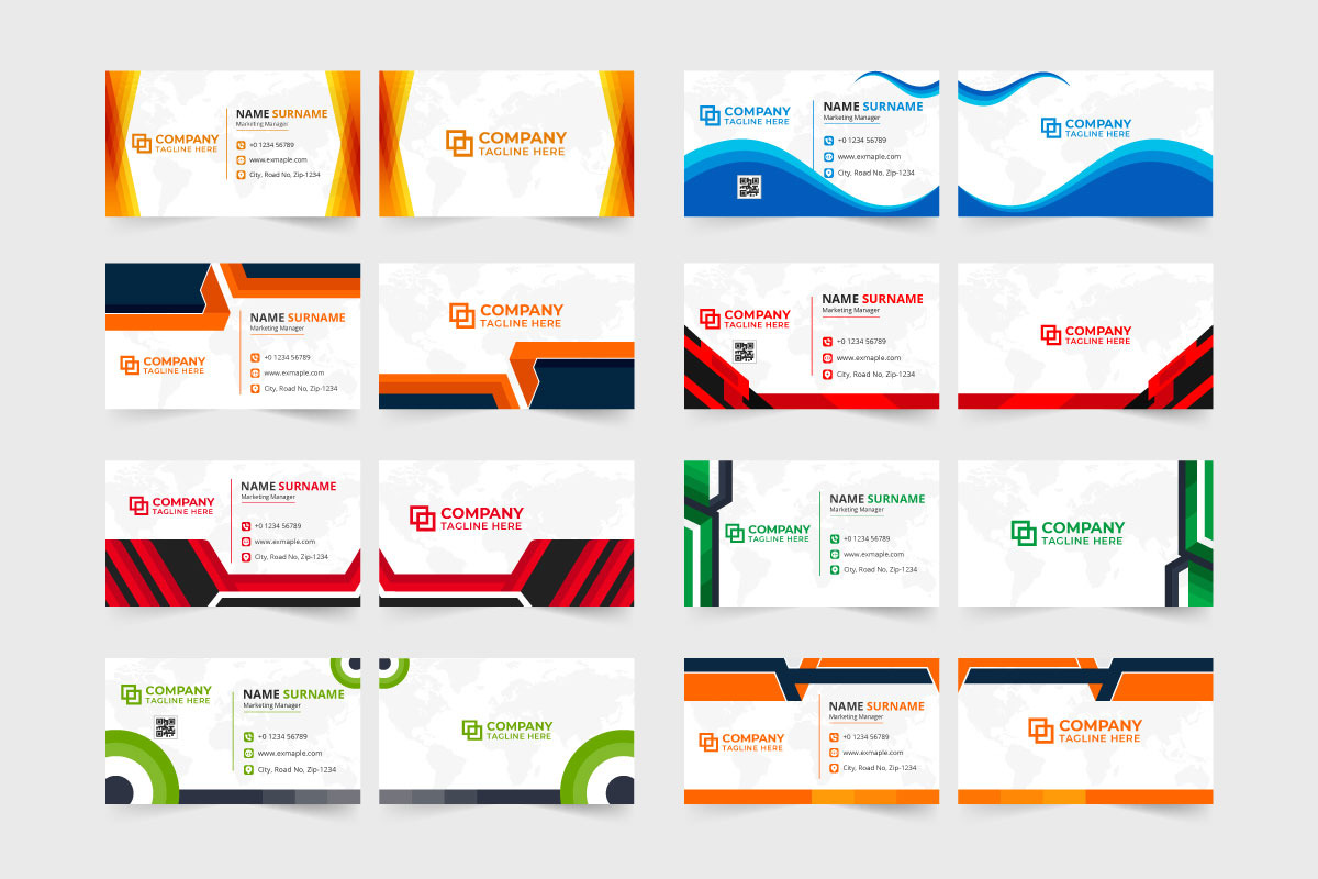 Employee visiting card template set #304913 - TemplateMonster