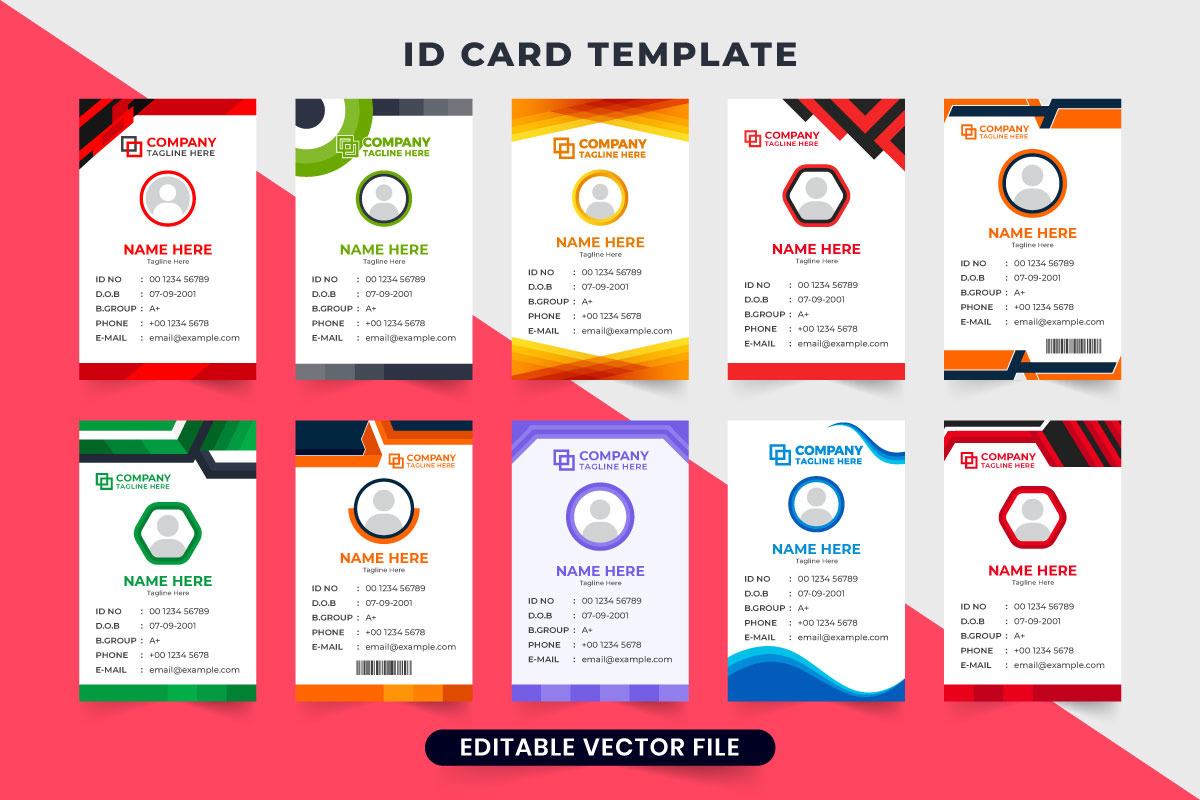Identity card collection for company - TemplateMonster