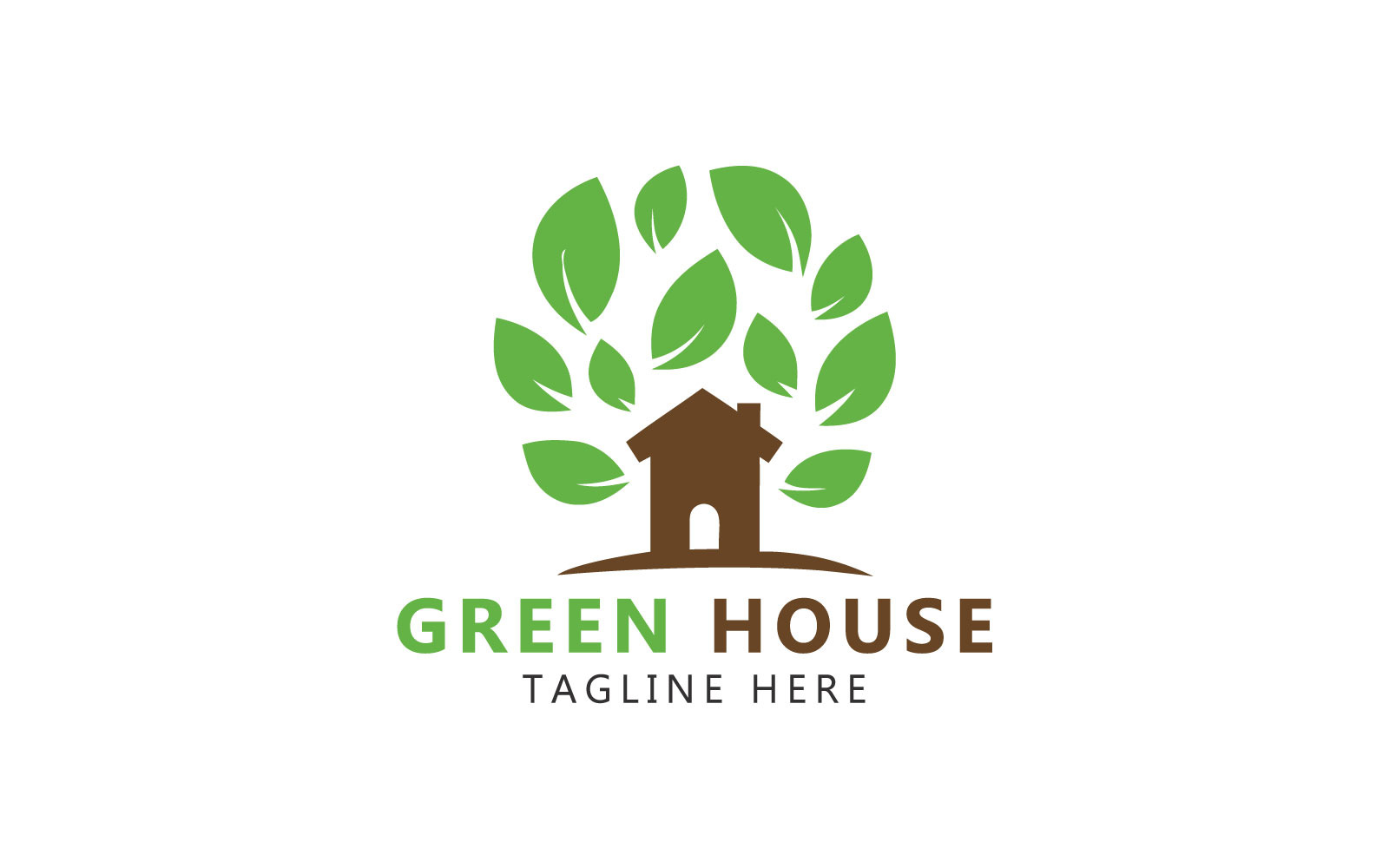Bio-Haus-Logo. Grünes Haus-Logo-Vorlage - TemplateMonster