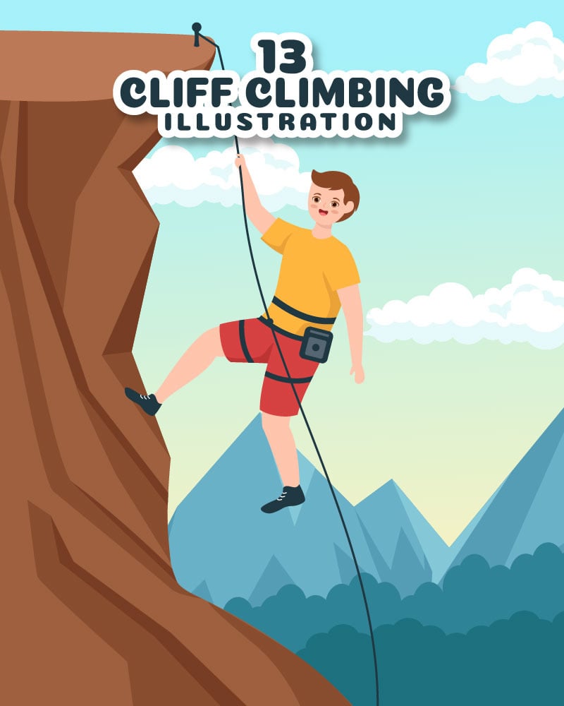 13 Cliff Climbing Illustration #305203 - TemplateMonster
