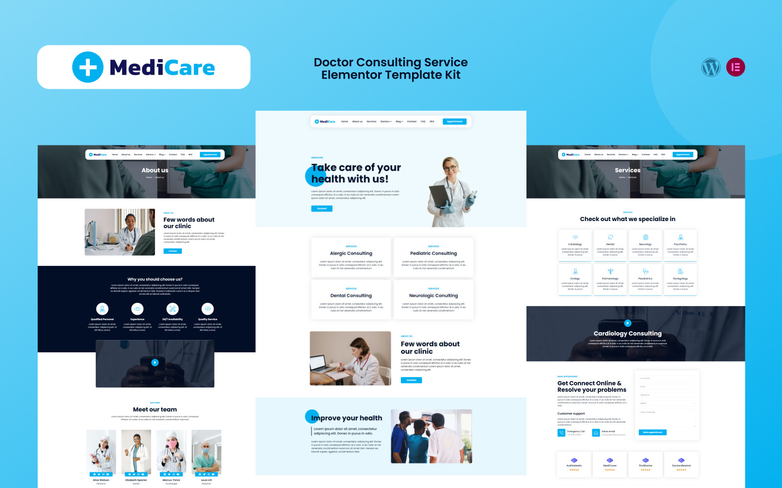 Medi Care - Doctor Consulting Service Elementor Template Kit