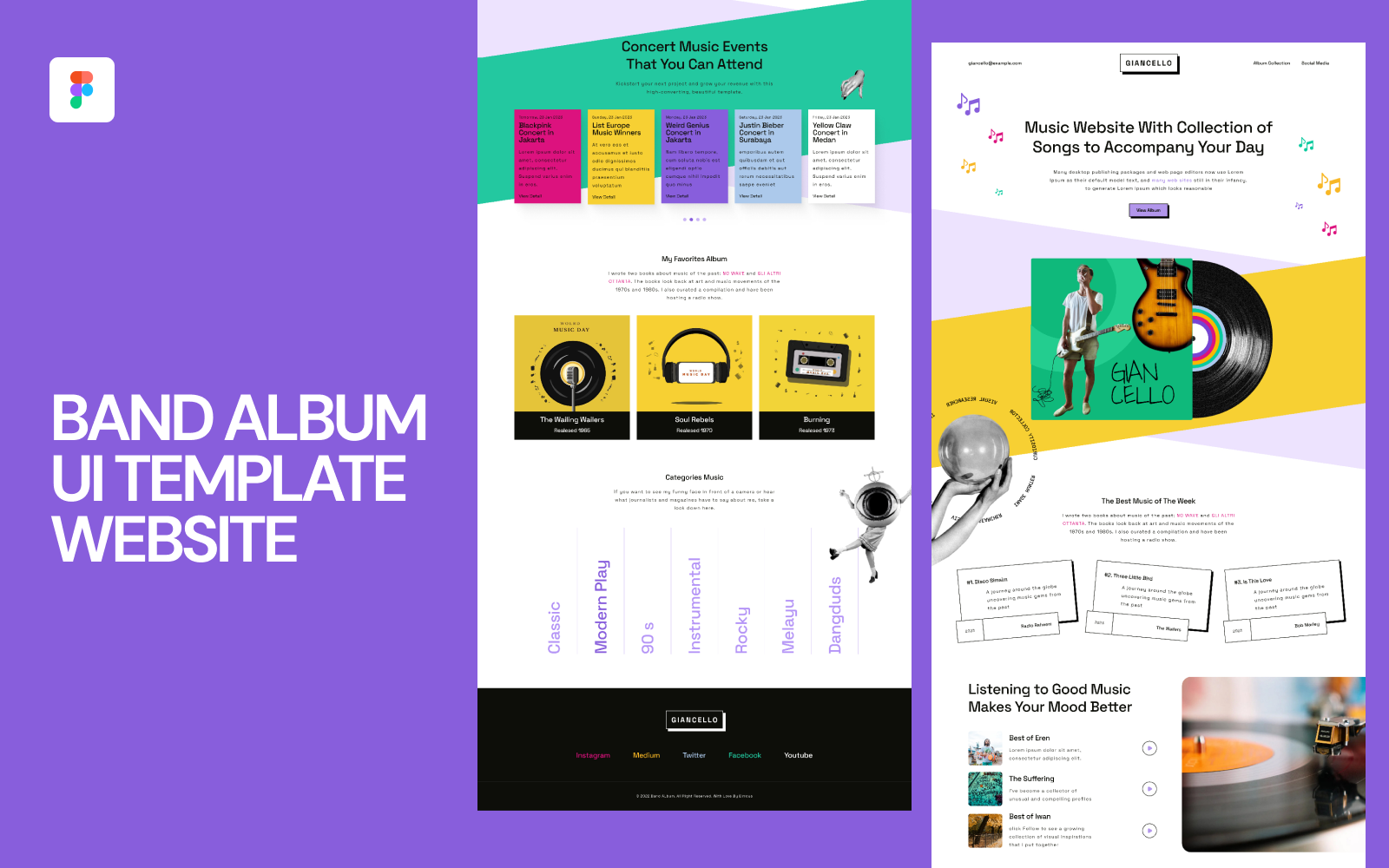 Band Album UI Template Website #305963 - TemplateMonster