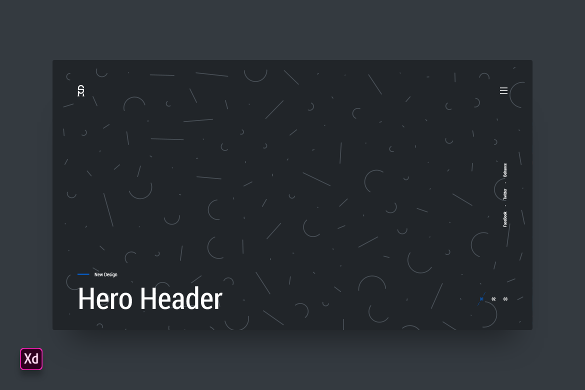 Hero Header Landing Page Adobe XD Template Vol 42