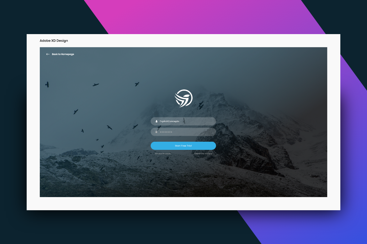 Login Landing Page Adobe XD Template Vol 01 - TemplateMonster