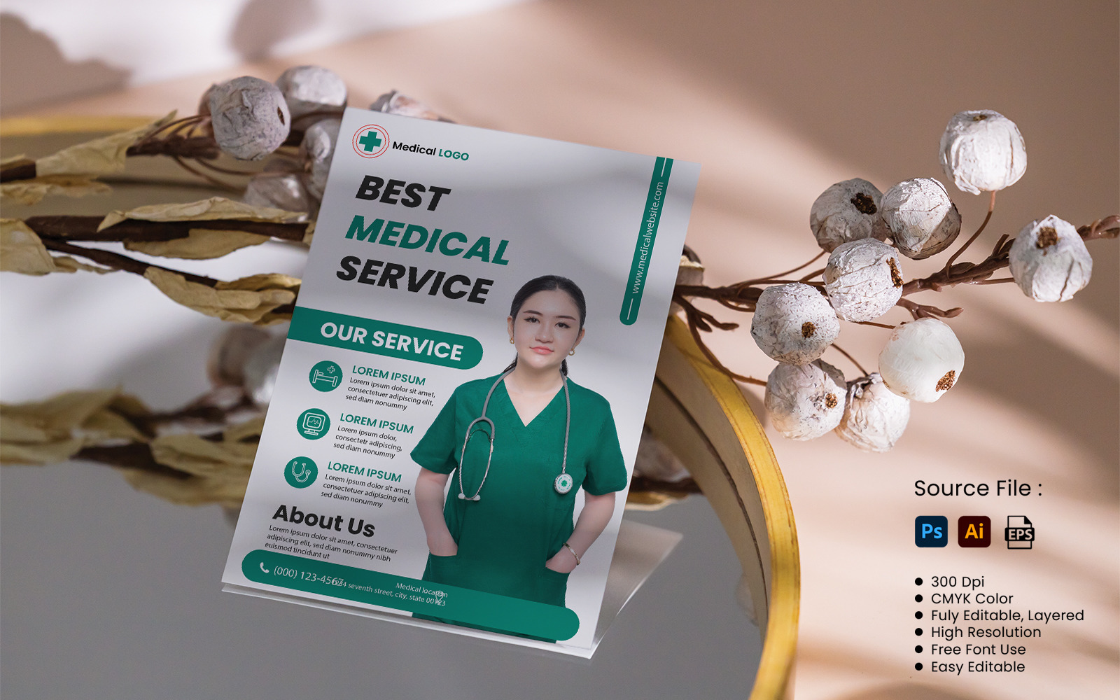 Medical Service Flyer Template #306217 - TemplateMonster