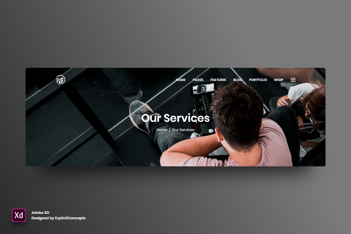 Section Title Hero Header Landing Page Adobe XD Template Vol 085