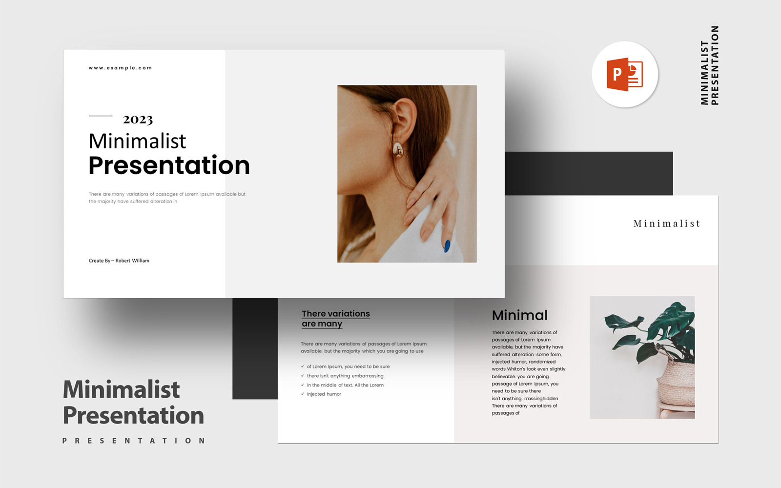 Mise en page du modèle de présentation minimaliste