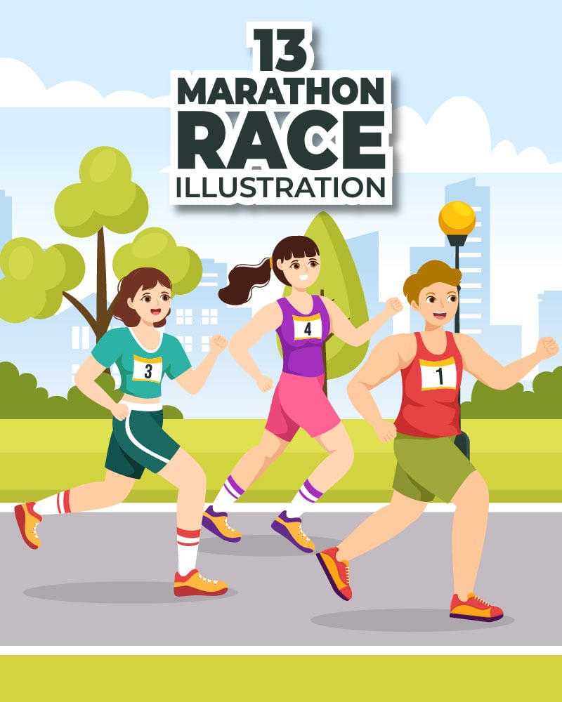 13 Marathon Race Sport Illustration #307242 - TemplateMonster