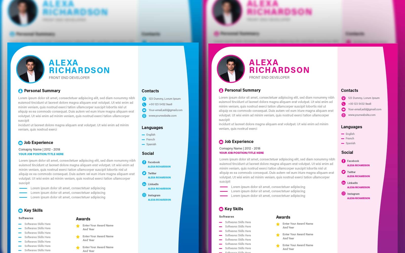 Professional And Modern Front-End Developer Resume - Resume Design