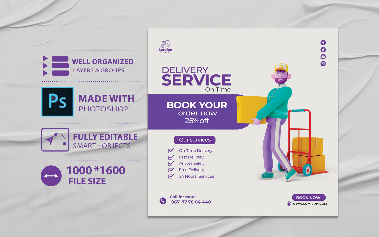Delivery Company Identity Flyer Template - TemplateMonster
