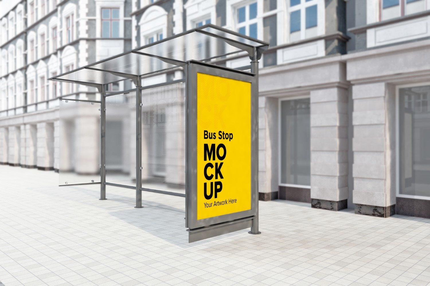Classical Bus Stop Signage Mockup #308127 - TemplateMonster