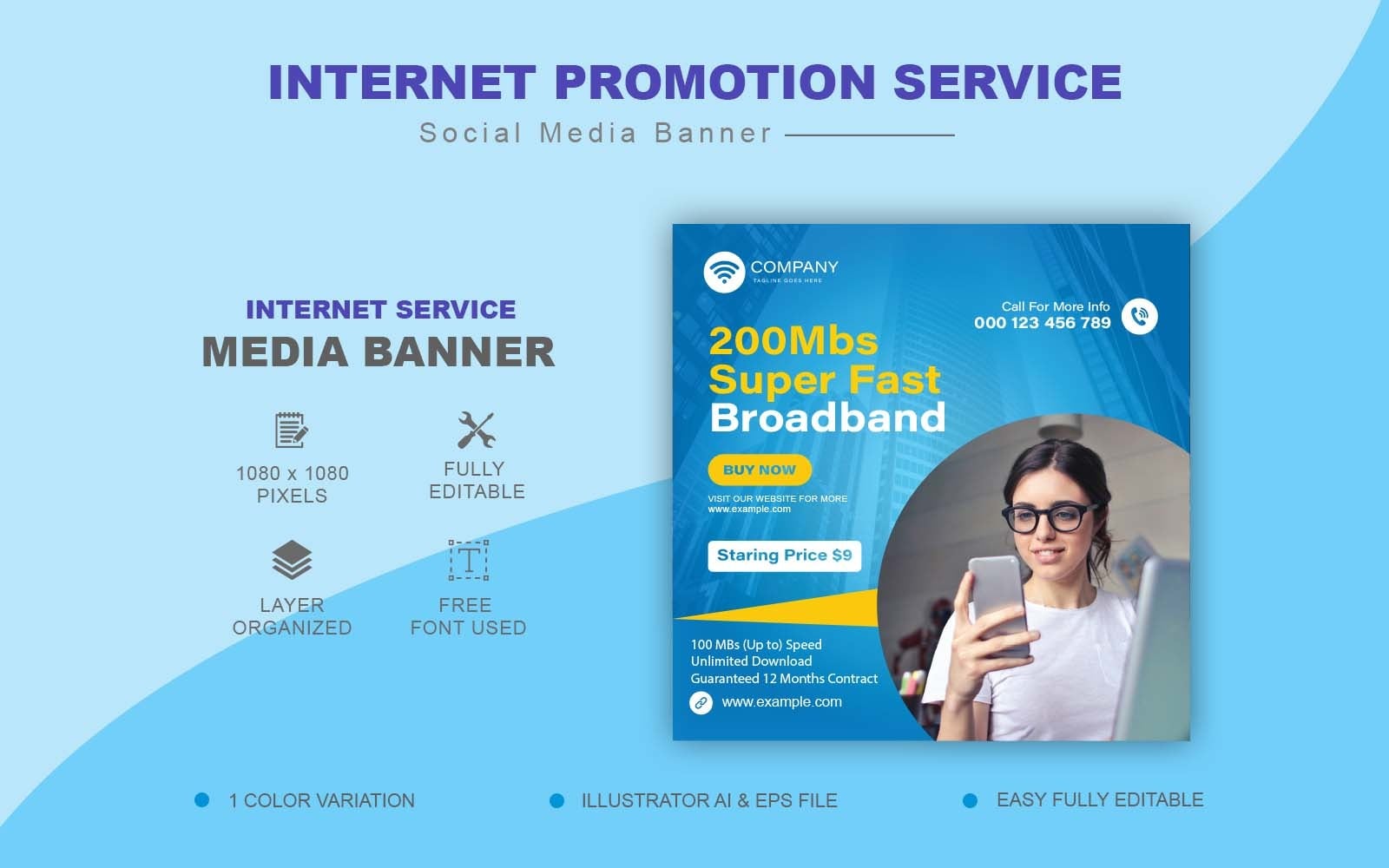Internet Promotion Service Social Media Post Design or Web Banner ...