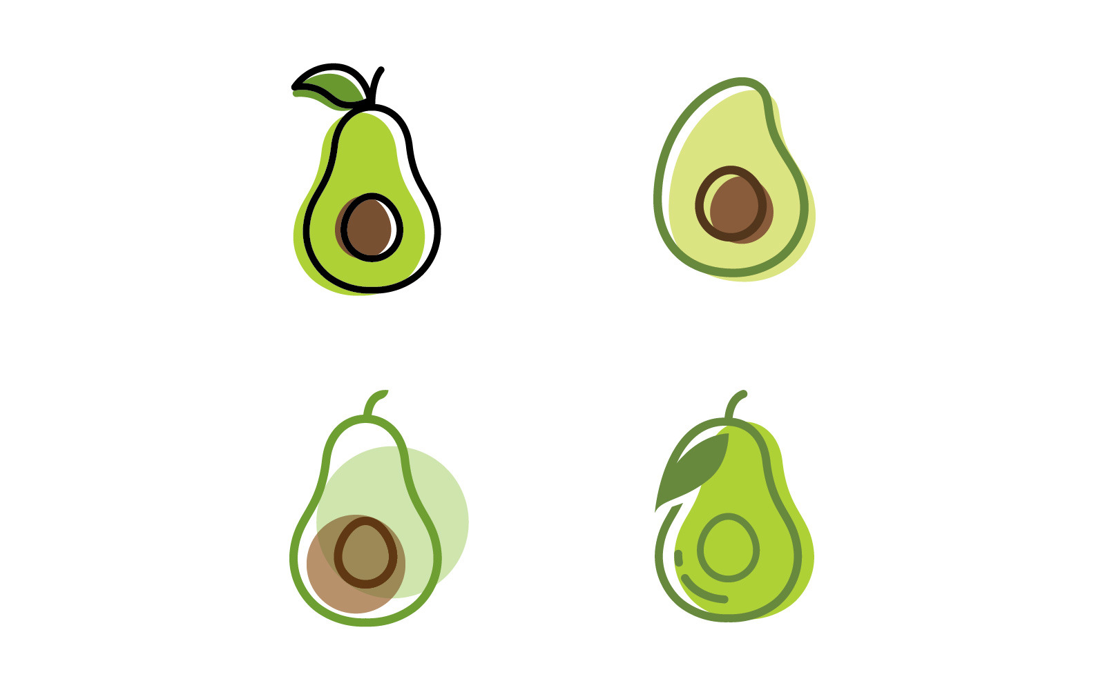 Avocado fruit logo template healthy food symbols V16