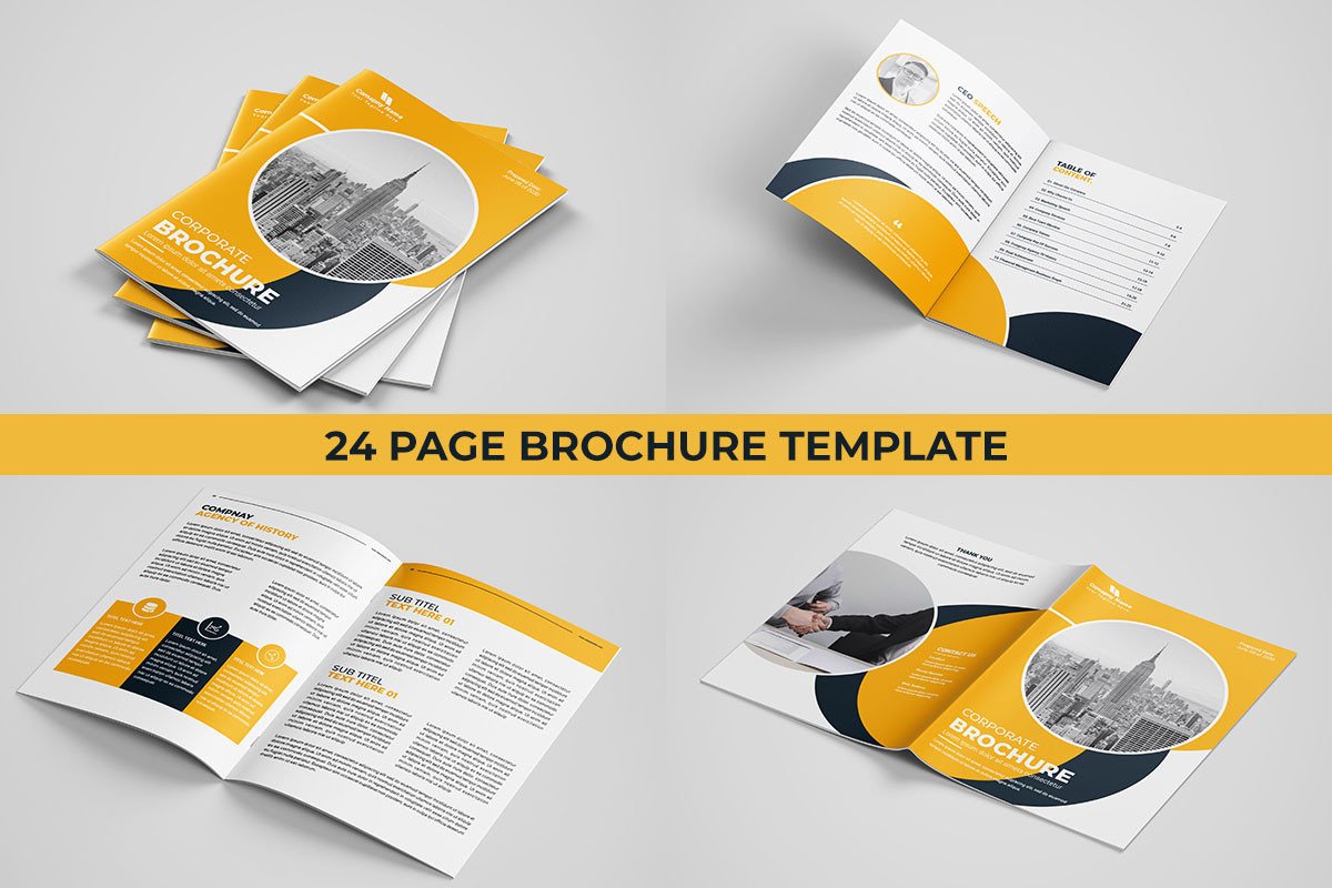 Multipage business brochure template. Minimal company profile brochure ...