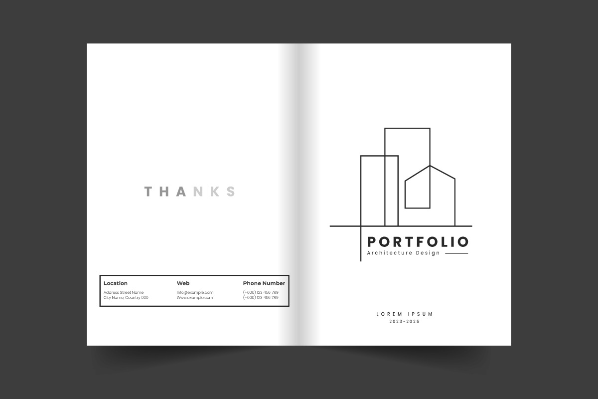 White Building and Architecture Portfolio Template or Brochure Cover ...