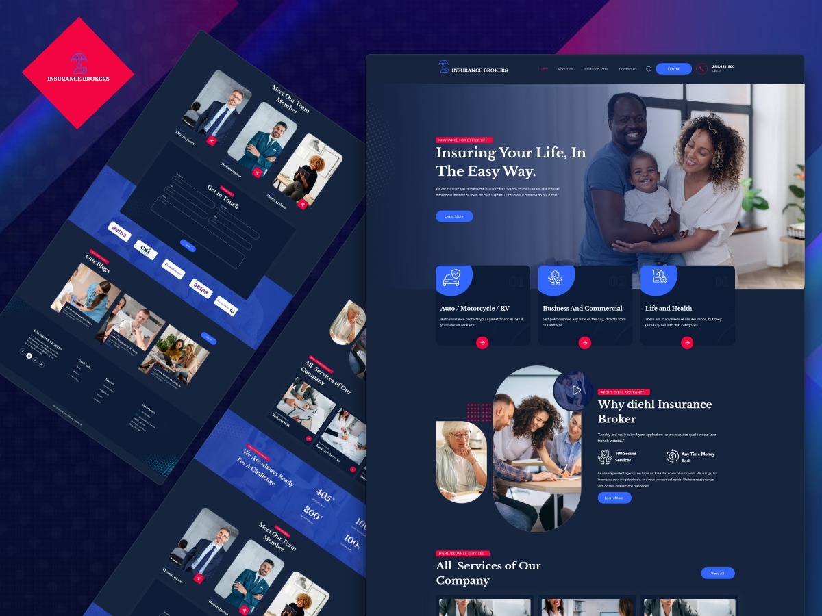 Insurance Brokers Template - UI Adobe XD - TemplateMonster