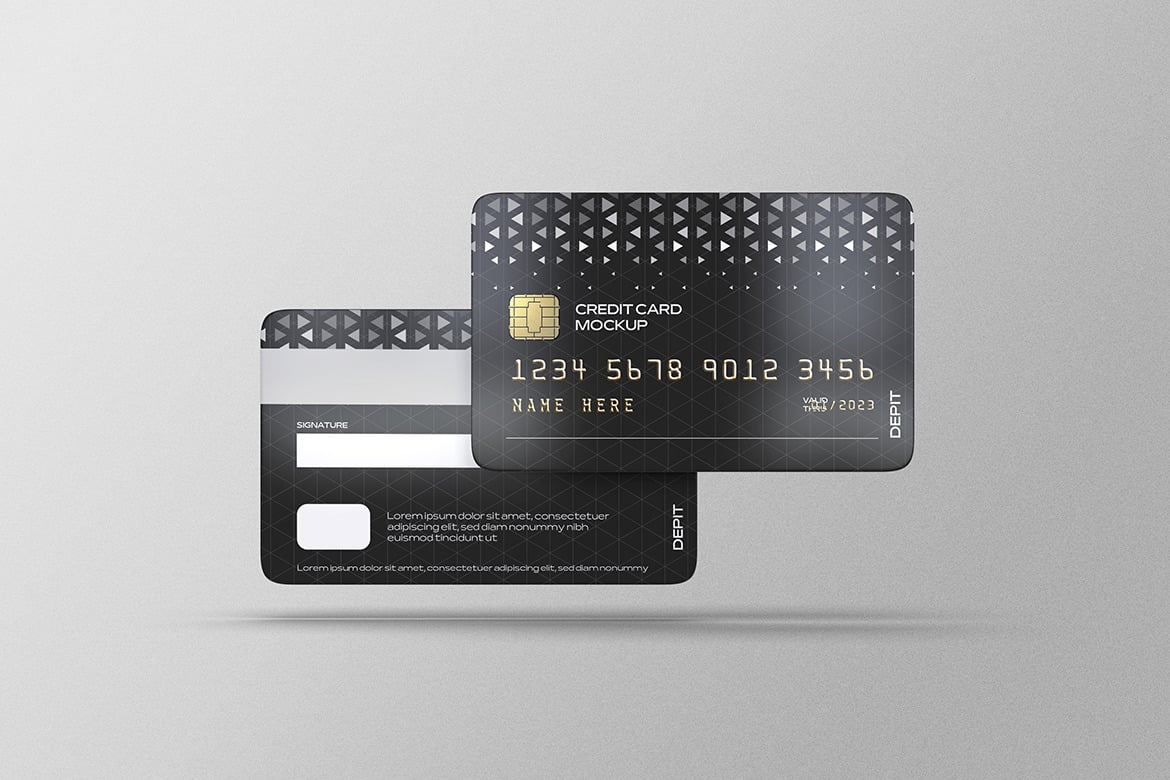 Credit Card or Debit Card Mockup PSD Template Vol 03