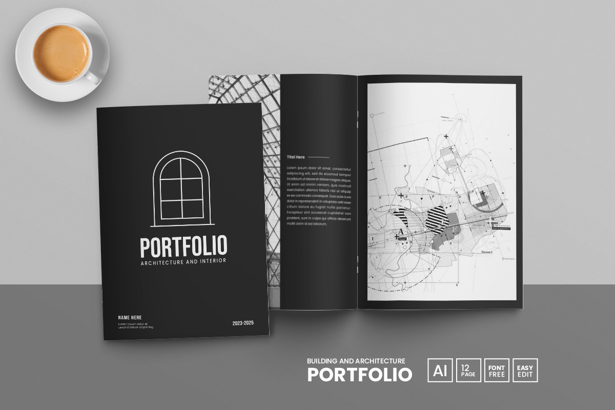 Minimal Building and Architecture Portfolio Template and Interior ...