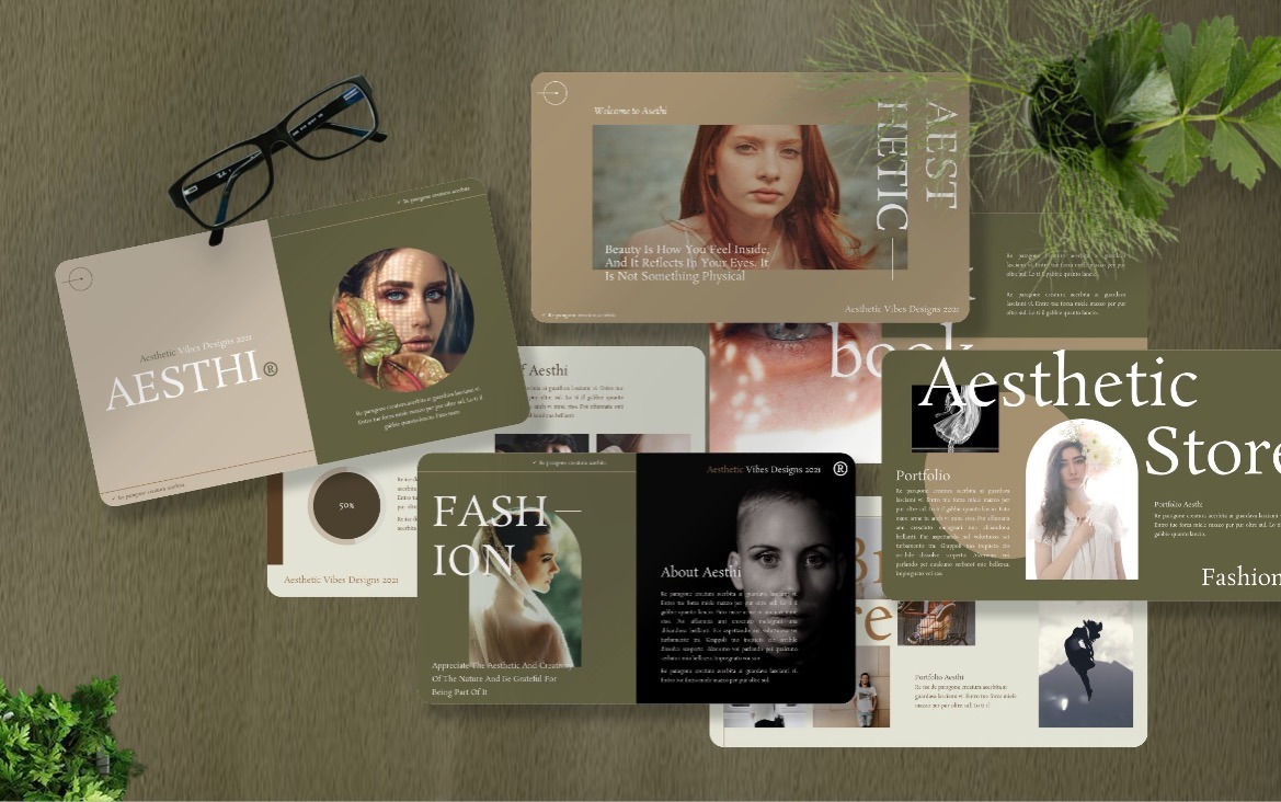 Aesthi - Plantilla de PowerPoint estética - TemplateMonster