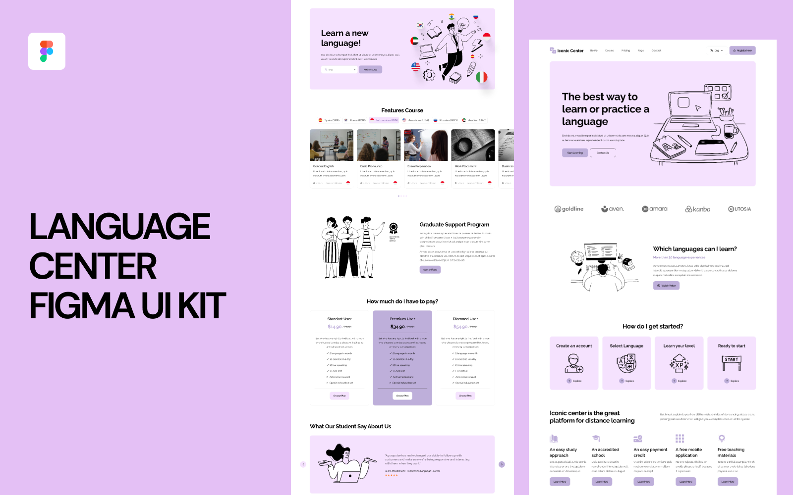 Language Center Figma UI Kit #309829 - TemplateMonster