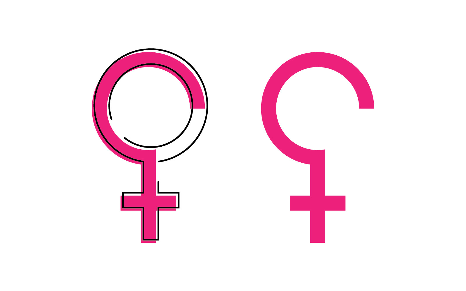 Logotipo do símbolo de gênero de sexo e igualdade entre machos e fêmeas ...